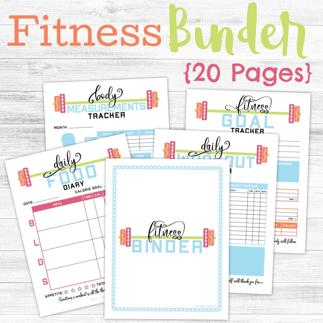 20-Page Fitness Binder 💪 – Savor and Savvy